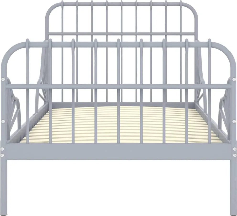 Prodloužitelný rám postele šedý kov 80 x 130/200 cm 324742