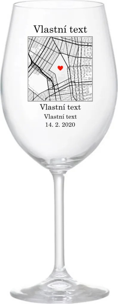 Personalizovaná sklenice s mapou