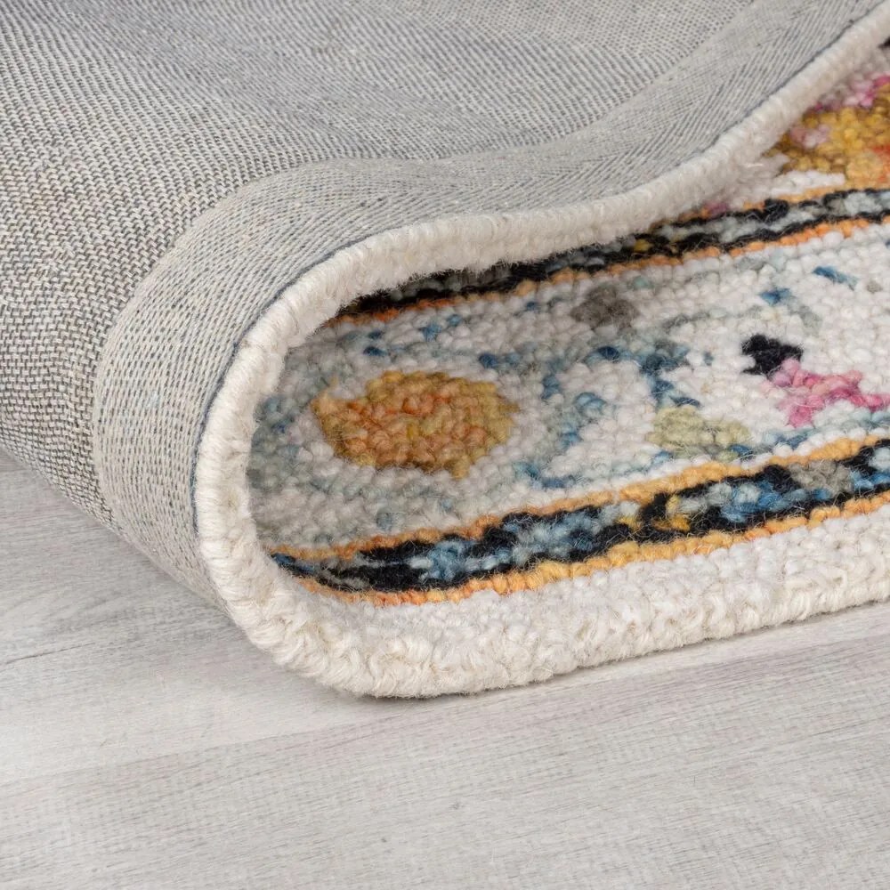 Flair Rugs koberce Kusový koberec Wool Loop Dahlia Yellow/Multi - 120x170 cm