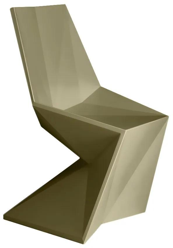 OnaDnes -20% VONDOM Khaki zelená plastová jídelní židle VERTEX