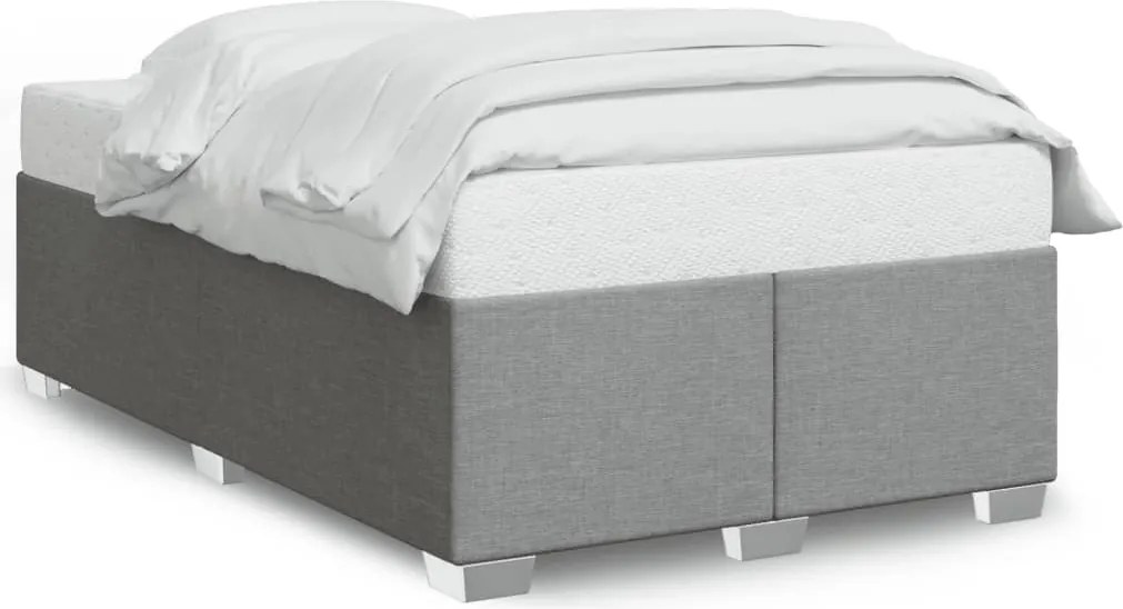 Rám postele bez matrací světle šedá 120x190 cm textil 3284457