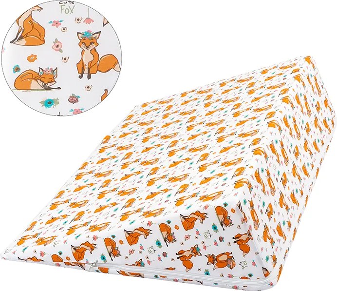 Bellatex Klínový podhlavník Oranžová,Bílá 80x50x20 cm