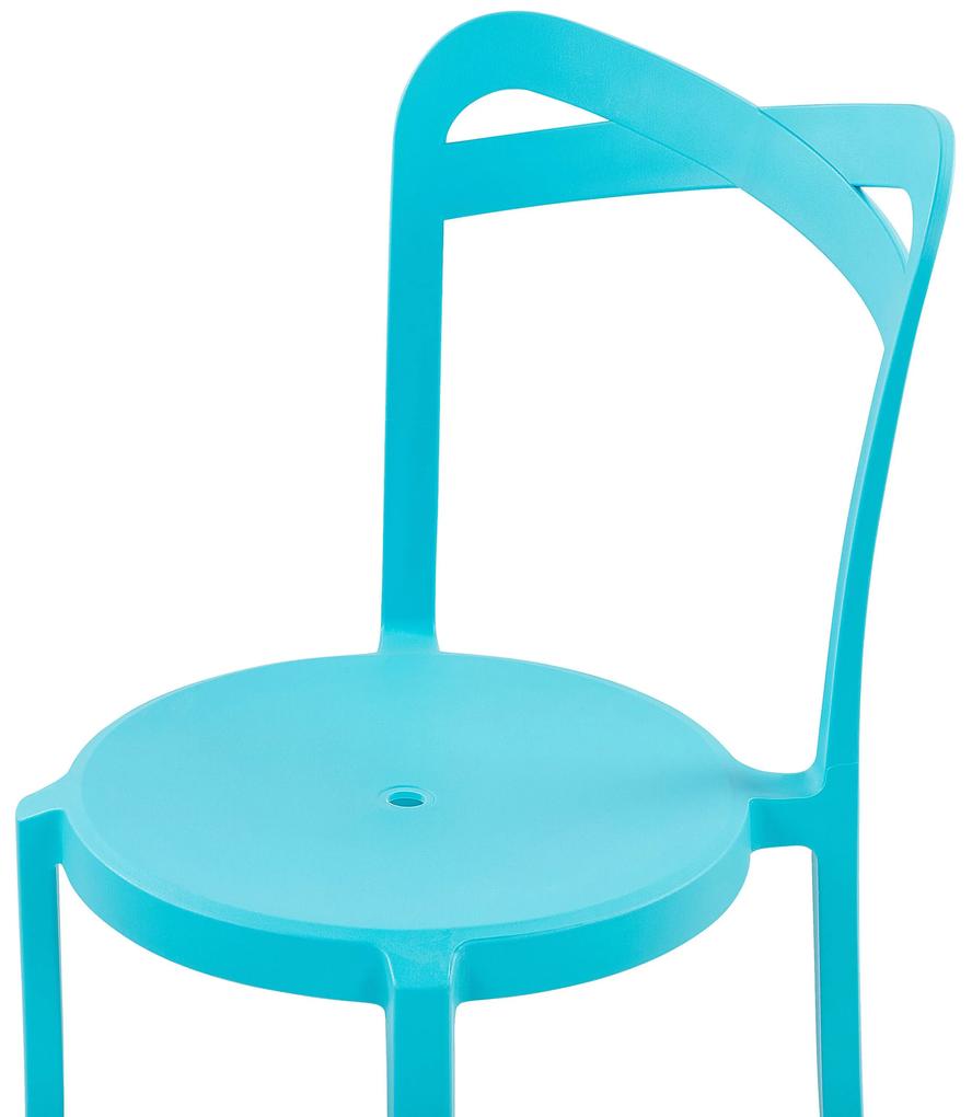 Sada 2 jídelních židlí plastových modrých CAMOGLI Beliani