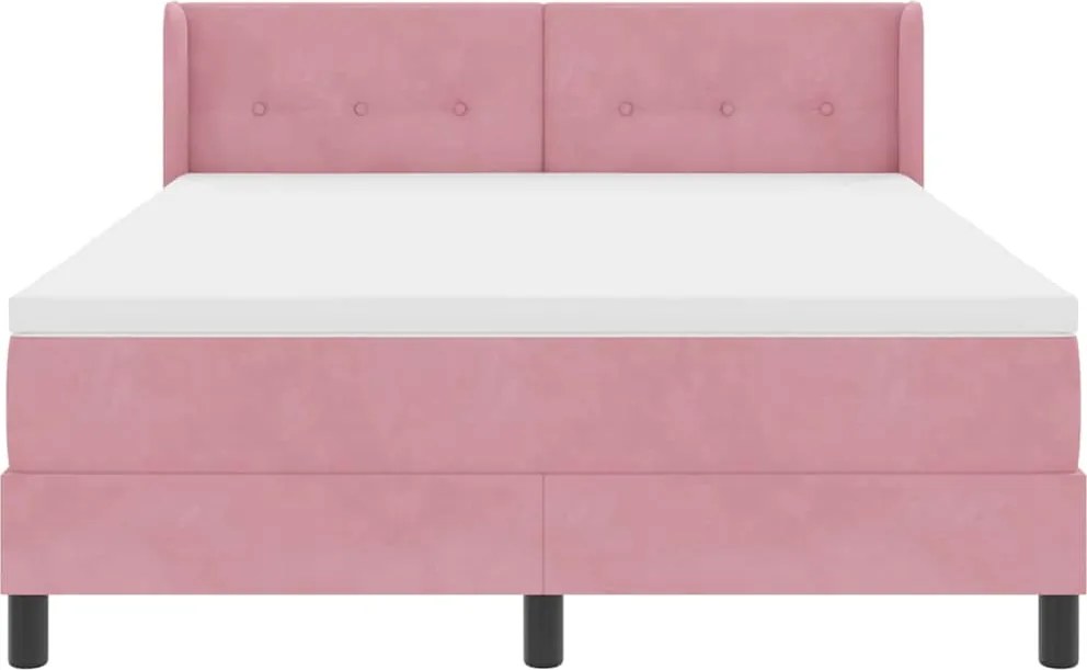 Postel s boxspringem s čelo Růžová 200 x 160 cm samet 3341479