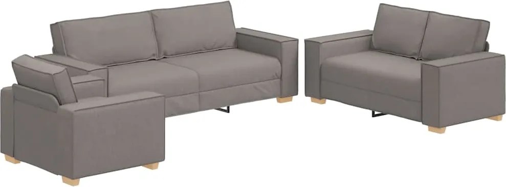 Pohovka 3 ks Taupe Lněná směs 3324615