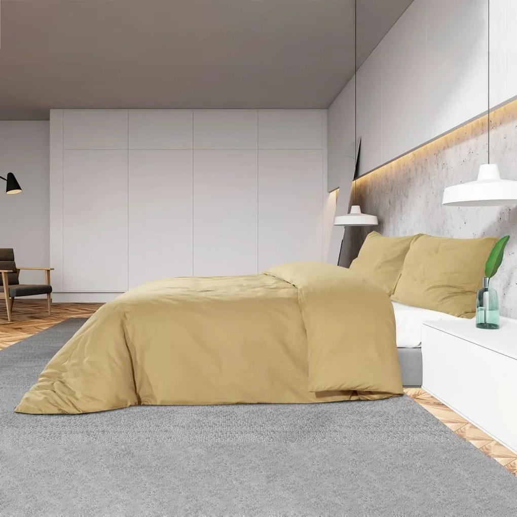 Sada Ložního Prádla 140 X 200 Cm Lehké Mikrovlákno Taupe