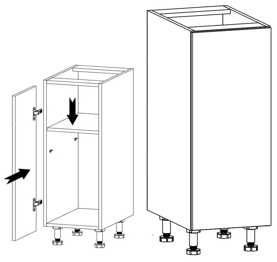 ASPEN gr | dolní skříňka D30 | LEVÁ | šedá lesk