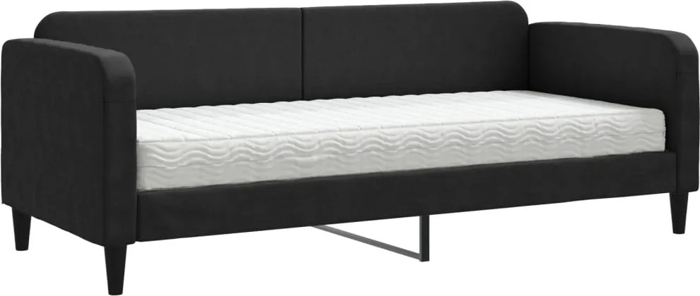 Válenda s matrací černá 80 x 200 cm textil 3196795