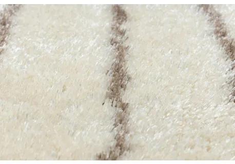 koberec FLUFFY 2371 kruhový shaggy pruhy krém / béžový velikost kruh 160 cm | krásné koberce cz