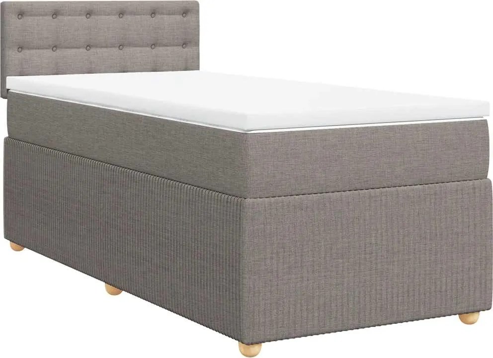 Box spring postel s matrací taupe 100 x 200 cm textil 3287385