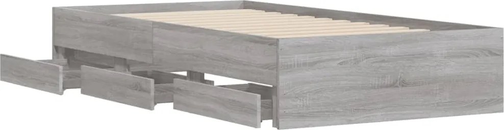 Rám postele se zásuvkami šedý sonoma 90x200 cm kompozitní dřevo 3207299