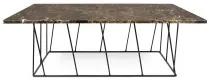 Tone Hone Konferenční stolek  Boko MRAMOR 120 x 40 cm (Hnědý mramor s černou ocelí)