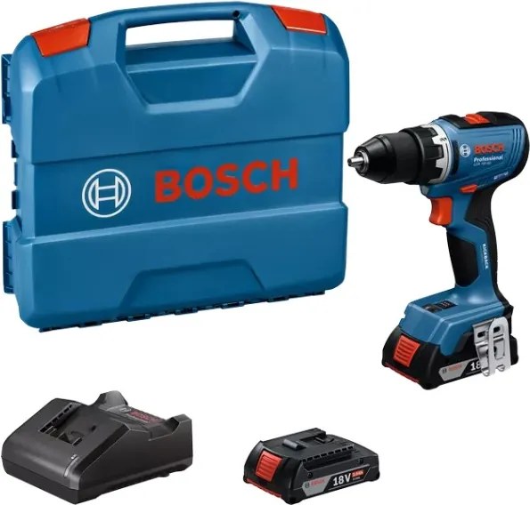 Bosch AKU vrtací šroubovák GSR 18V-65 + 2x 18V 2,0Ah v L-Case 06019N3000