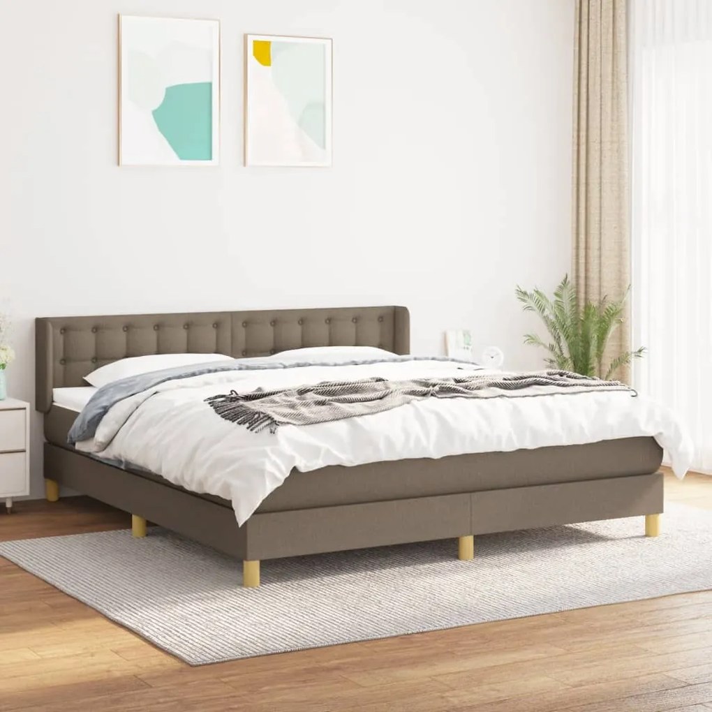 Box spring postel s matrací taupe 160x200 cm textil 3130605