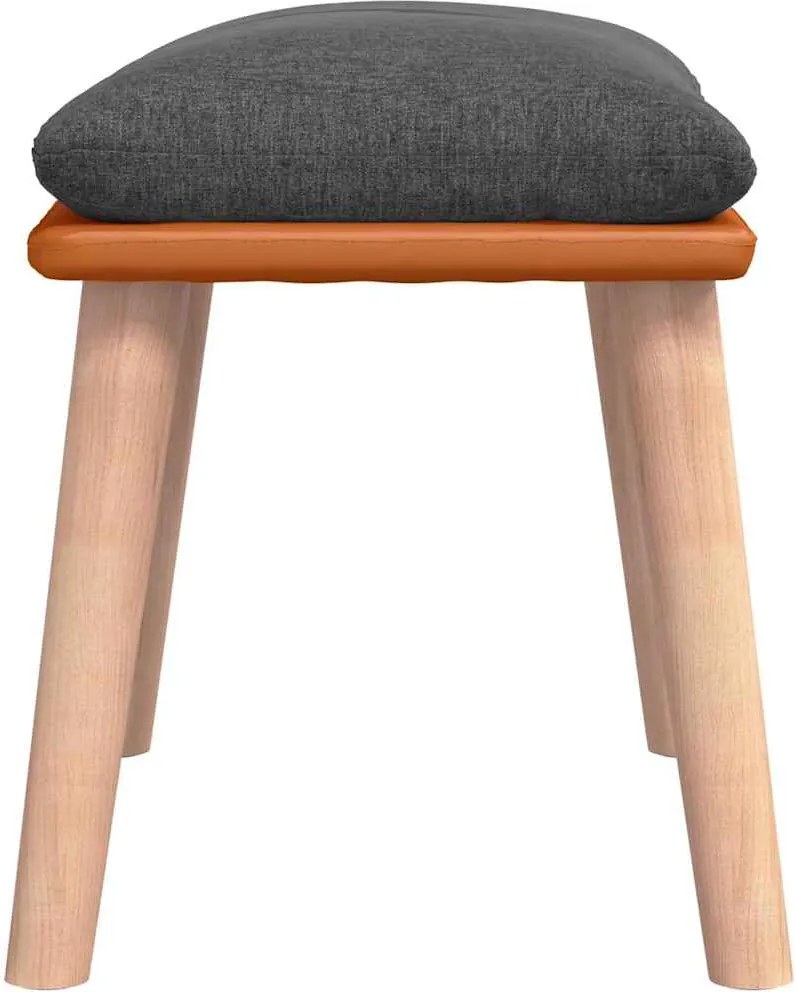 Podnožka tmavě šedá 45x29,5x35 cm textil a umělá kůže 341447
