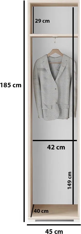 Eka Předsíňová stěna s čalouněnými panely Trinity 21 - Bílá / Tmavá šedá 2315