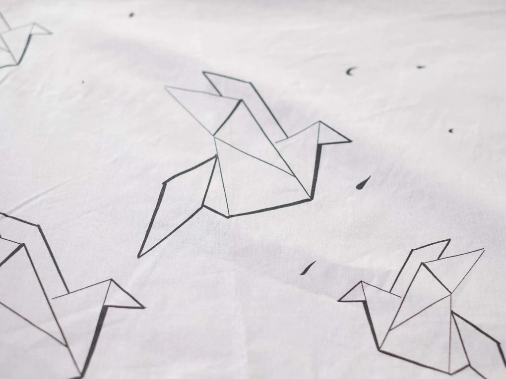 MK Lůžkoviny Bavlněný povlak na polštář Renforcé 70 x 90 cm - Birds origami