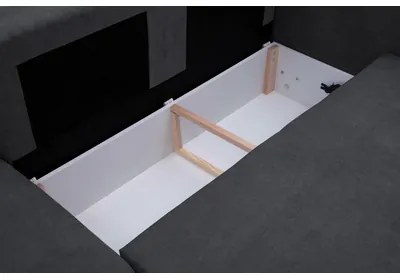 Grafitová rohová sedací souprava se 2 úložnými prostory NESSI levá