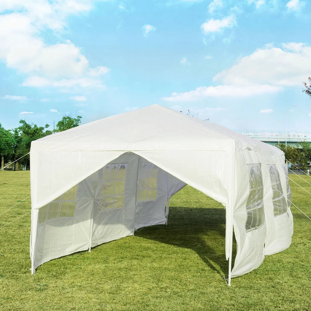 Costway Zahradní altán párty stan UV ochrana – 3 × 9 m, bílý