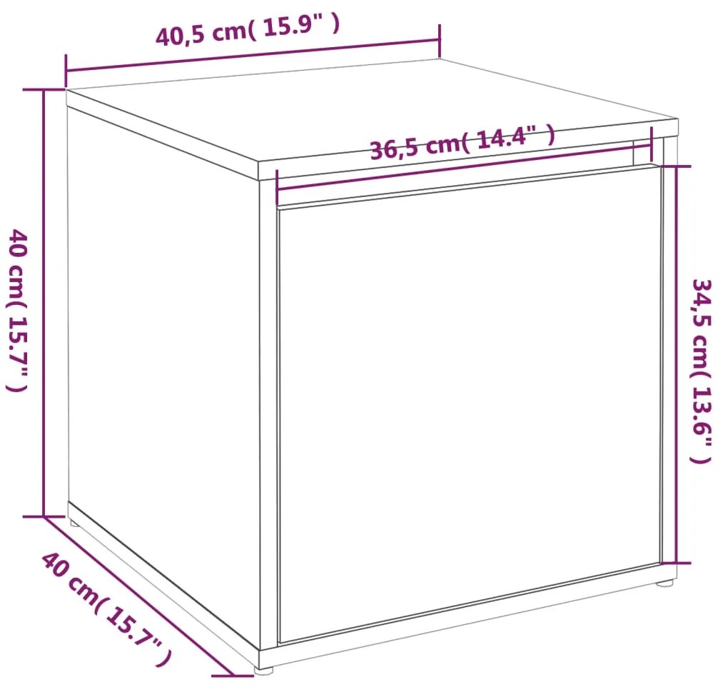 Úložný box se zásuvkou kouřový dub 40,5 x 40 x 40 cm kompozit - Default Title