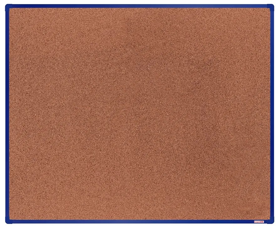Korková nástěnka boardOK v hliníkovém rámu, 1500 x 1200 mm, modrý rám