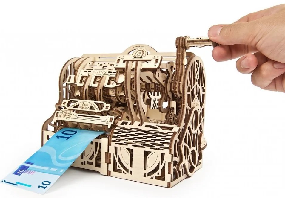 Ugears 3D dřevěné mechanické puzzle Pokladna