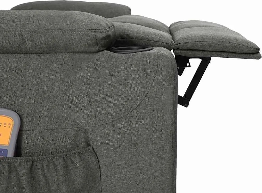 Elektrické masážní křeslo tmavě šedé textil 3098828