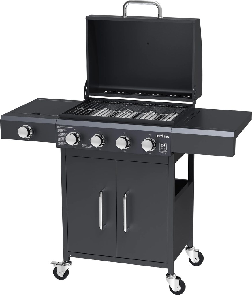 Plynový gril BestBerg BBBQ-28SB / 5 hořáků / 14,4 kW / černá