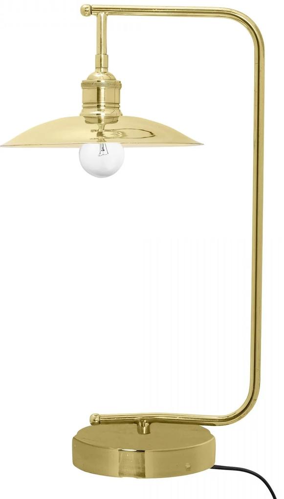 Bloomingville Stolní lampa Industrial Brass, zlatá barva, kov