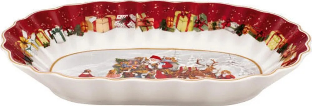 Toy's Fantasy Oválný podnos na cukroví, Santa a děti, 29x19 cm, Villeroy & Boch