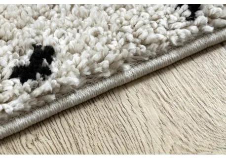 koberec BERBER SYLA B752, krémový s tečky střapce, do kuchyně, před velikost 70x300 cm | krásné koberce cz