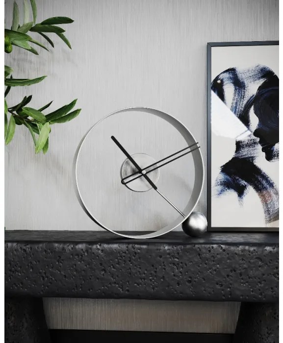 Mclocks Designové stolní hodiny Endless antik silver/black 32cm