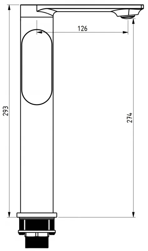 Mexen MILO - Vysoká umyvadlová baterie, Černá, 71315-70