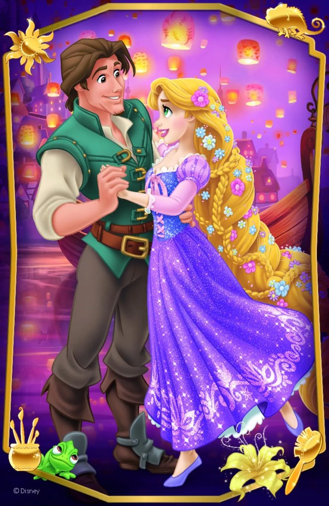 Trefl Minipuzzle Krásné princezny/Disney Princess 54dílků 4 druhy v krabičce 6x9x4cm 40ks v boxu