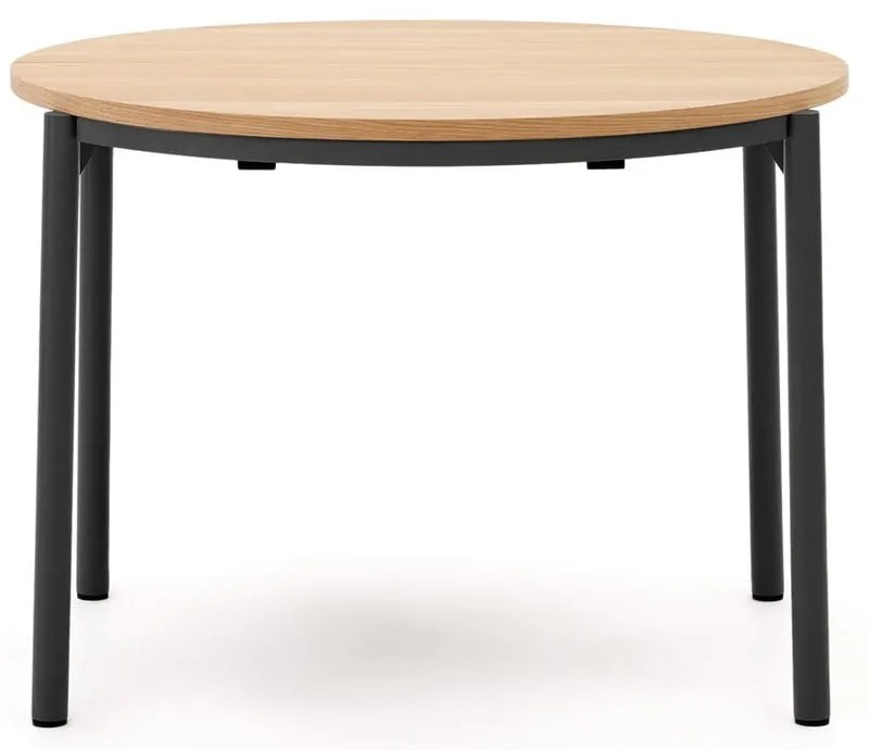 Kulatý rozkládací jídelní stůl s deskou v dubovém dekoru v přírodní barvě ø 90 cm Montuiri – Kave Home