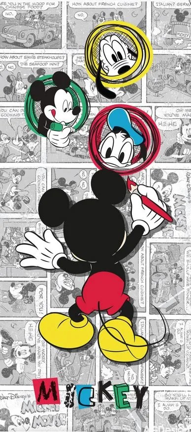 Dětská fototapeta creative collection vertical papírová FTDV 1834 Disney Mickey Mouse 90x202cm - 1 dílná