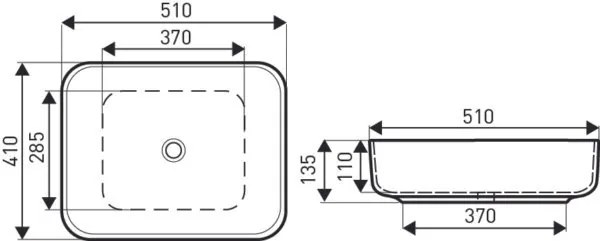 Novoterm Keramické umyvadlo na desku NV-KR-384 bílé