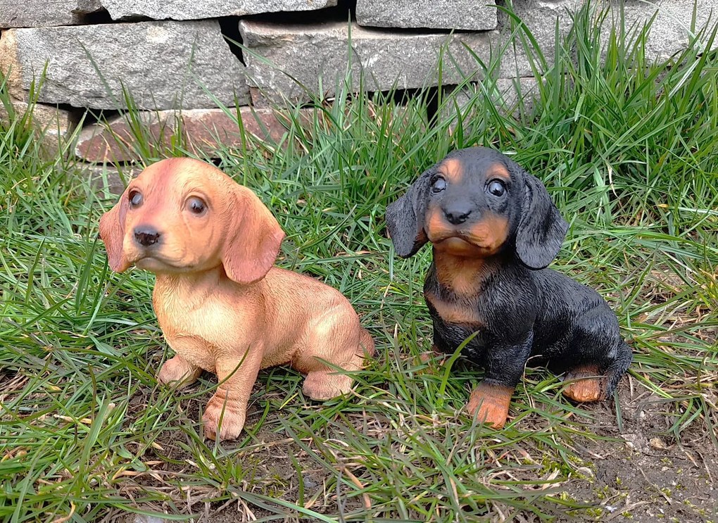 PRODEX IMPORT Zahradní figurka pes jezevčík štěně 15x11 cm