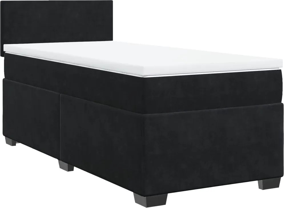 Box spring postel s matrací černá 80 x 200 cm samet 3288458