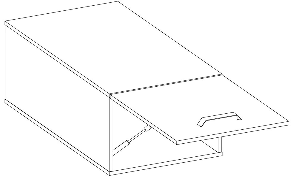 OLD STYLE | horní kuchyňská skříňka 50 NAGU-36 1F výklopná | HLUBOKÁ | 50 cm | antracit/old style