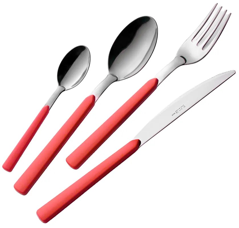 Eme Cutlery Ltd. Jídelní příbor FAST ČERVENÝ - 24 dílná sada