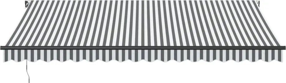 Ručně zatahovací markýza s LED antracitová a bílá 450 x 350 cm 3215813