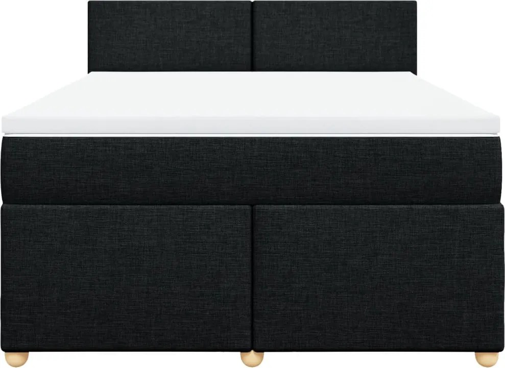 Box spring postel s matrací černá 140x200 cm textil 3288998