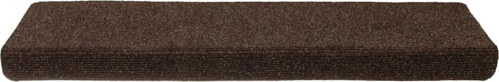 Schodové rohože samolepicí 30 ks 65 x 21 x 4 cm hnědé s obdélníkovým okrajem 3365698