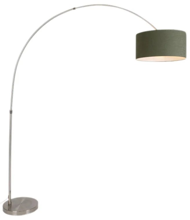 Oblouková lampa ocelové mechově zelené stínítko 50/50/25 - XXL