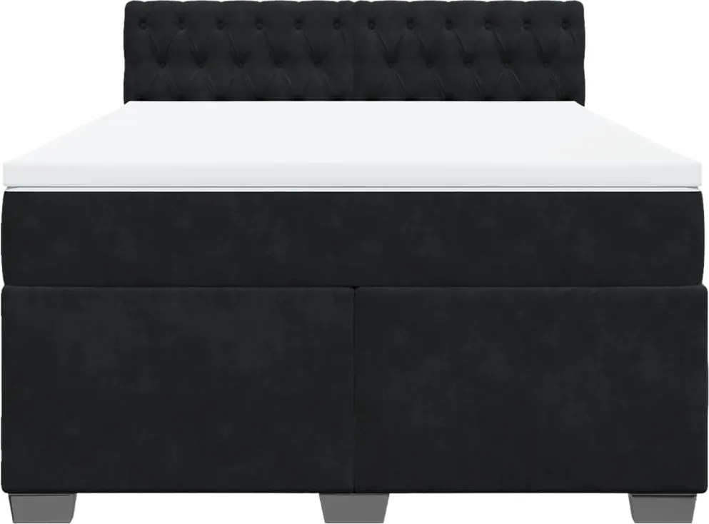 Box spring postel s matrací černá 140x200 cm samet 3286338