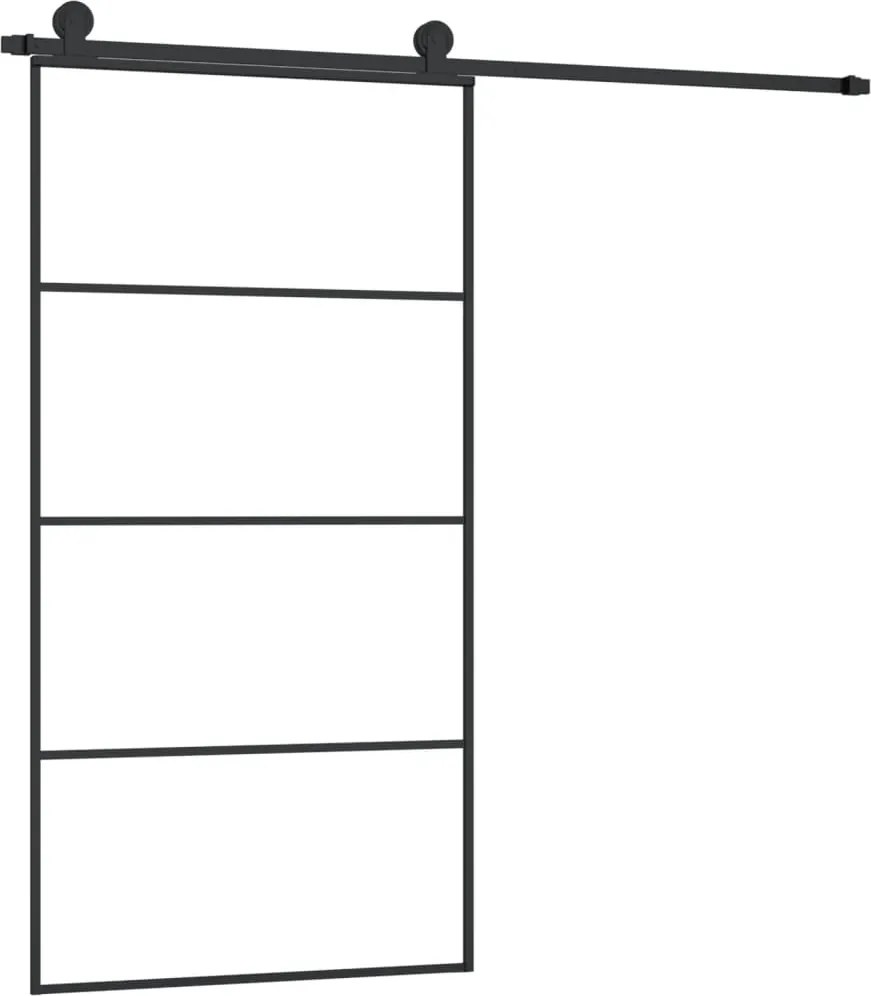Posuvné dveře s kováním 102,5 x 205 cm ESG sklo a hliník 3152150