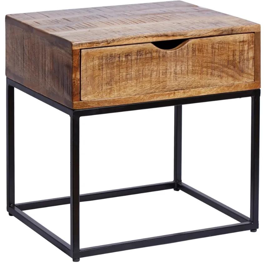 OnaDnes -20% Moebel Living Masivní mangový noční stolek Fabio 45 x 35 cm