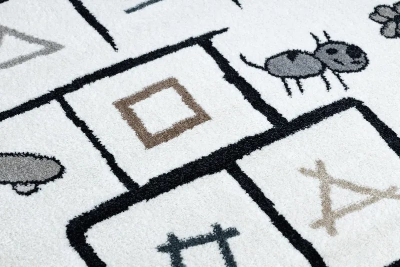 Dywany Łuszczów, Dětský kusový koberec Fun Hop black, 200x290, černobílá, dětský pokoj