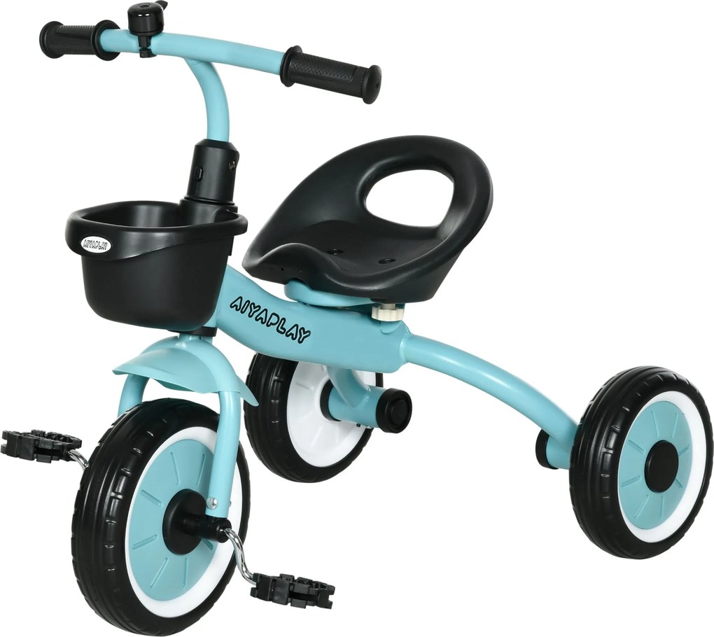 AIYAPLAY Tříkolka, Dětské kolo s nastavitelným sedadlem, Balance Bike s košíkem, zvonkem, Dětské kolo s pedály, Balance Bike pro děti 2-5 let, Kov, Mo
